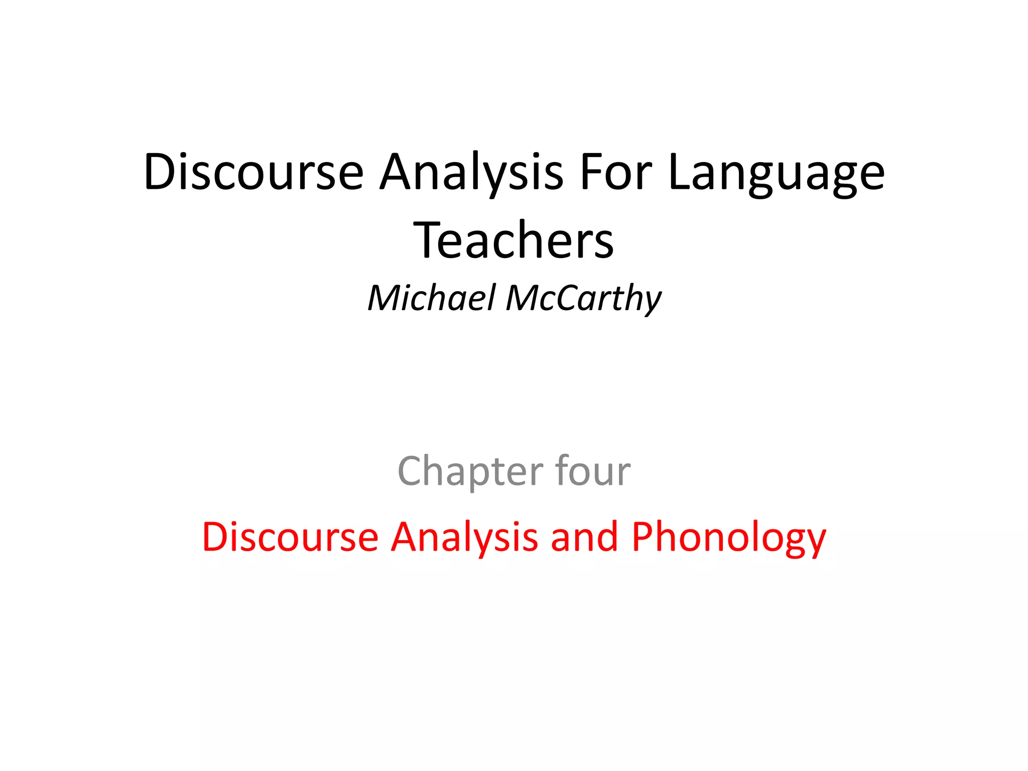 Discourse analysis and phonology | PPTX