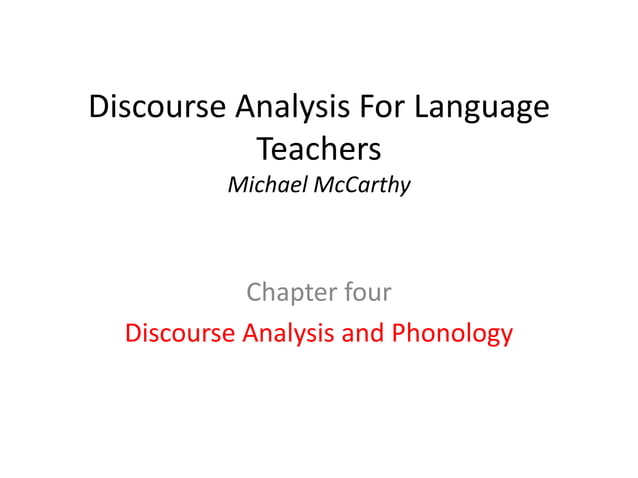 Discourse analysis and phonology | PPT