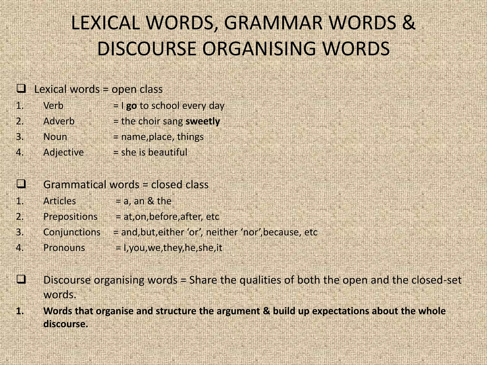Discourse analysis and vocabulary | PPTX