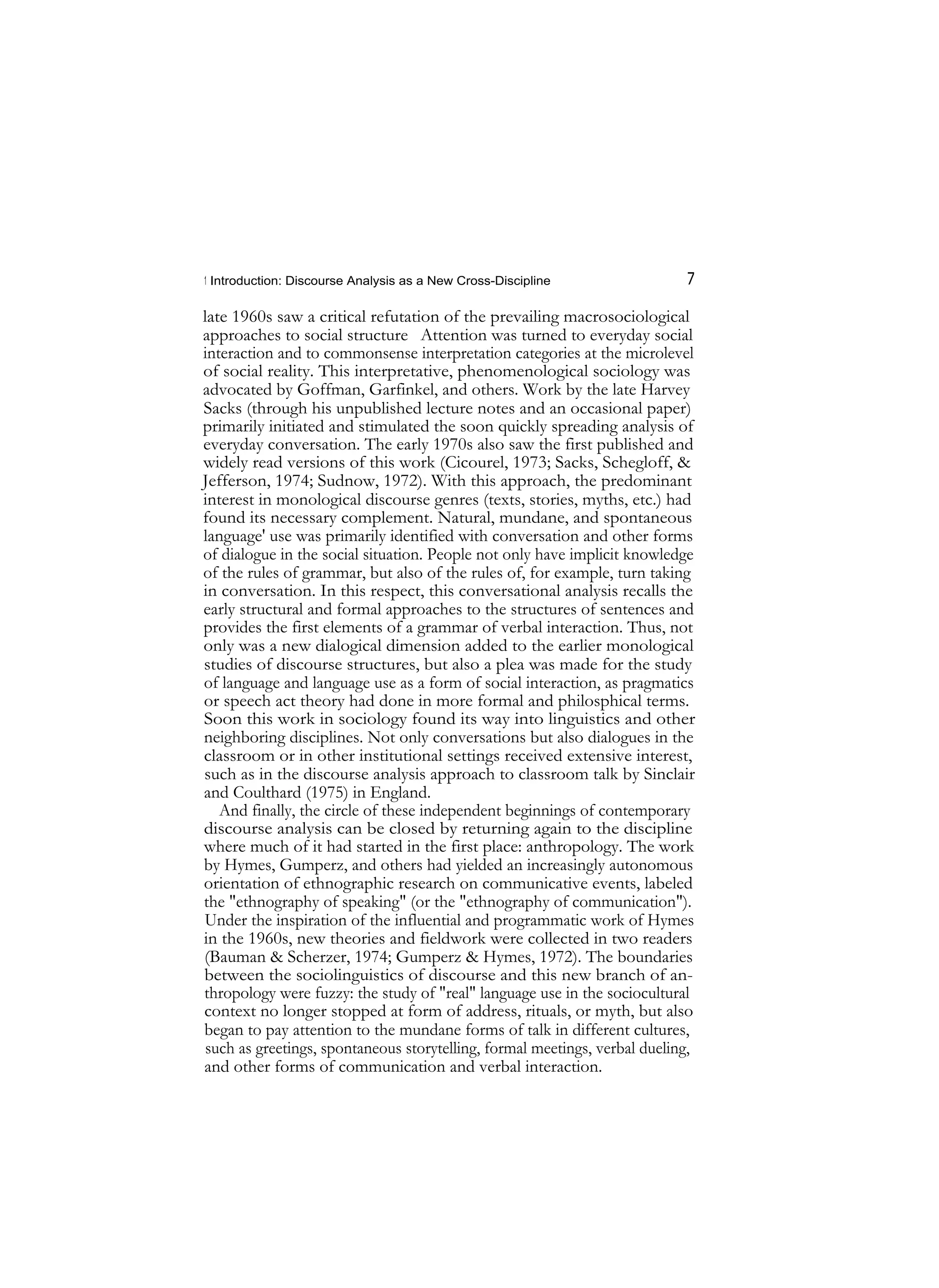 Discourse analysis as a new cross discipline | PDF