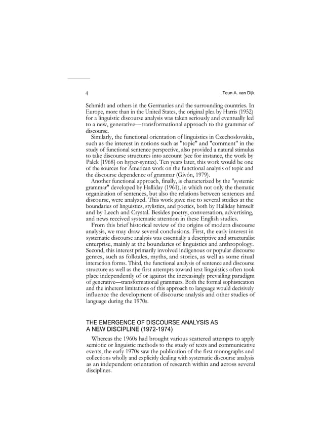 Discourse analysis as a new cross discipline | PDF
