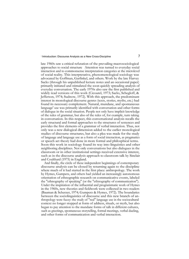 Discourse analysis as a new cross discipline | PDF