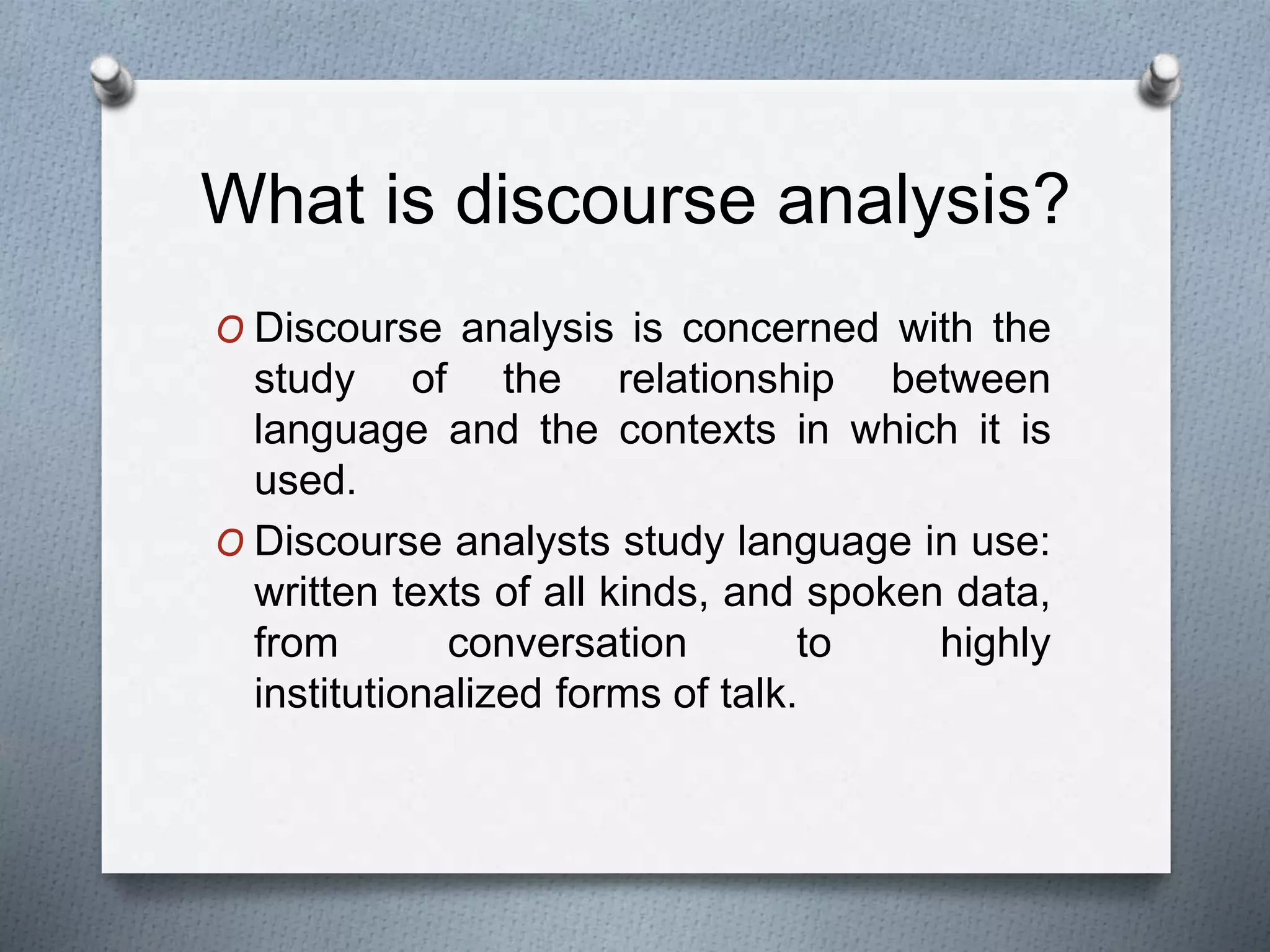 Discourse analysis for language teacher. | PPT