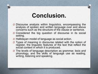 Discourse analysis for language teacher. | PPTX