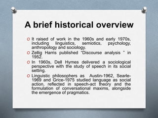 Discourse analysis for language teacher. | PPTX
