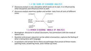 DISCOURSE ANALYSIS FOR LANGUAGE TEACHER | PPT