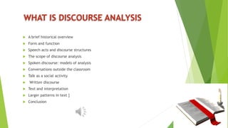 Discourse analysis for teachers | PPTX