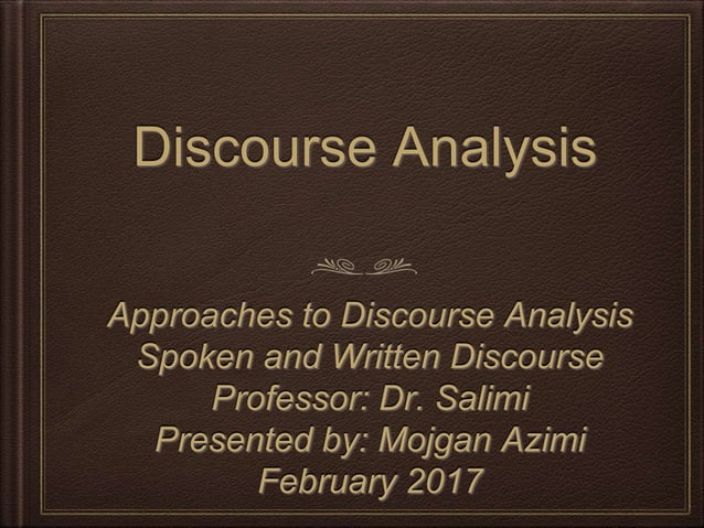 Discourse analysis ppt | PPTX | Education
