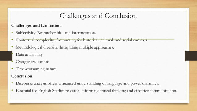 English Literature Research Method Discourse Analysis | PPTX