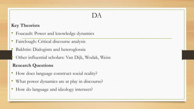 English Literature Research Method Discourse Analysis | PPTX