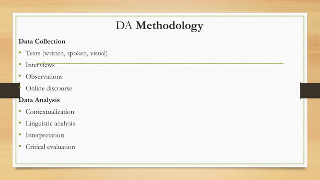 English Literature Research Method Discourse Analysis | PPTX