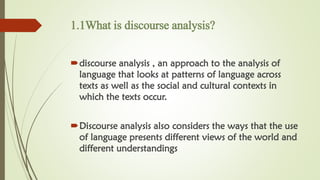 Discourse analysis session 1_ 10_10_2021 Introduction to the couse.pdf | Education