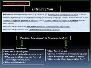 Discourse analysis | PPTX | Educational Assessment | Education