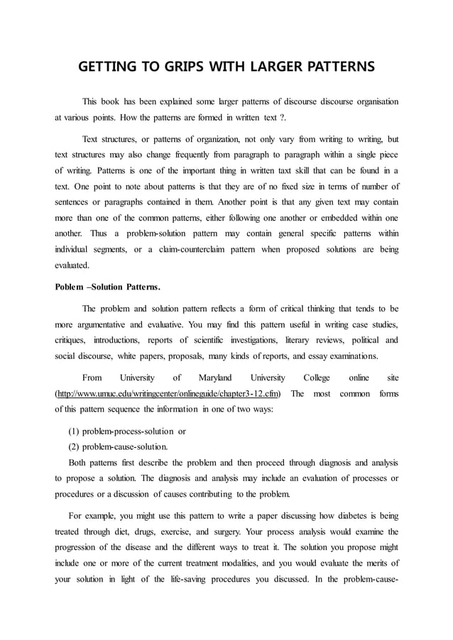 GETTING TO GRIPS WITH LARGER PATTERNS | PDF