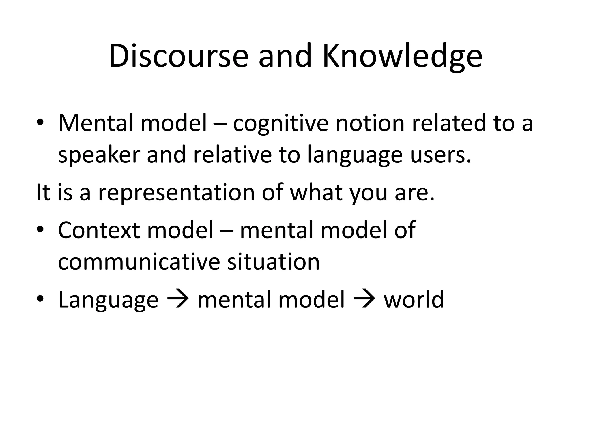 Briefly On Discourse And Cognition Ppt