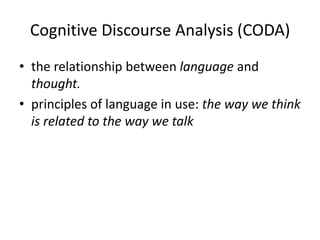 Briefly on Discourse and Cognition | PPT