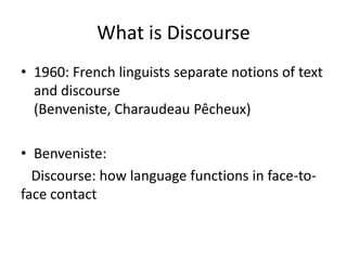 Briefly on Discourse and Cognition | PPT