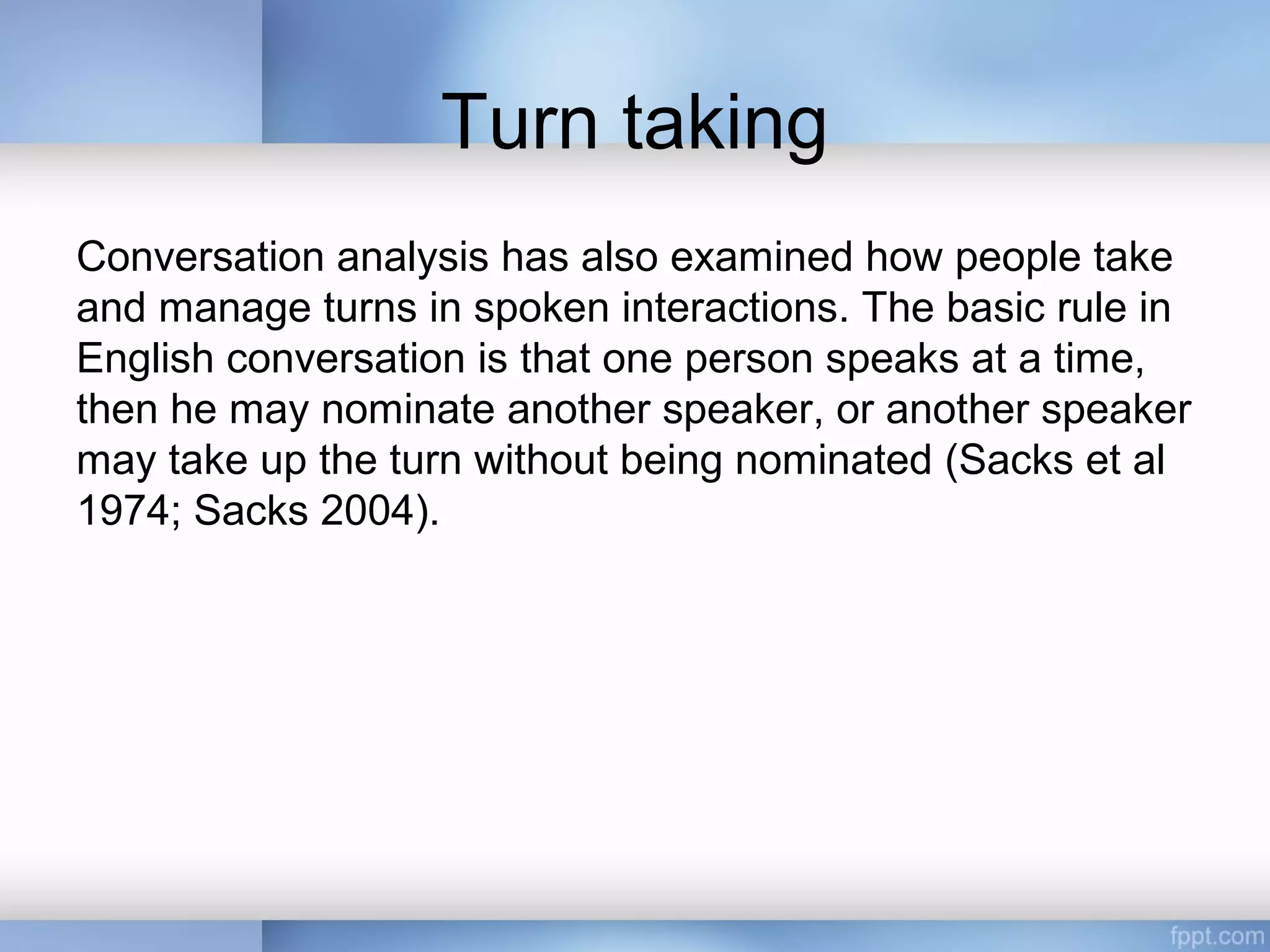 Discourse and conversation | PPT