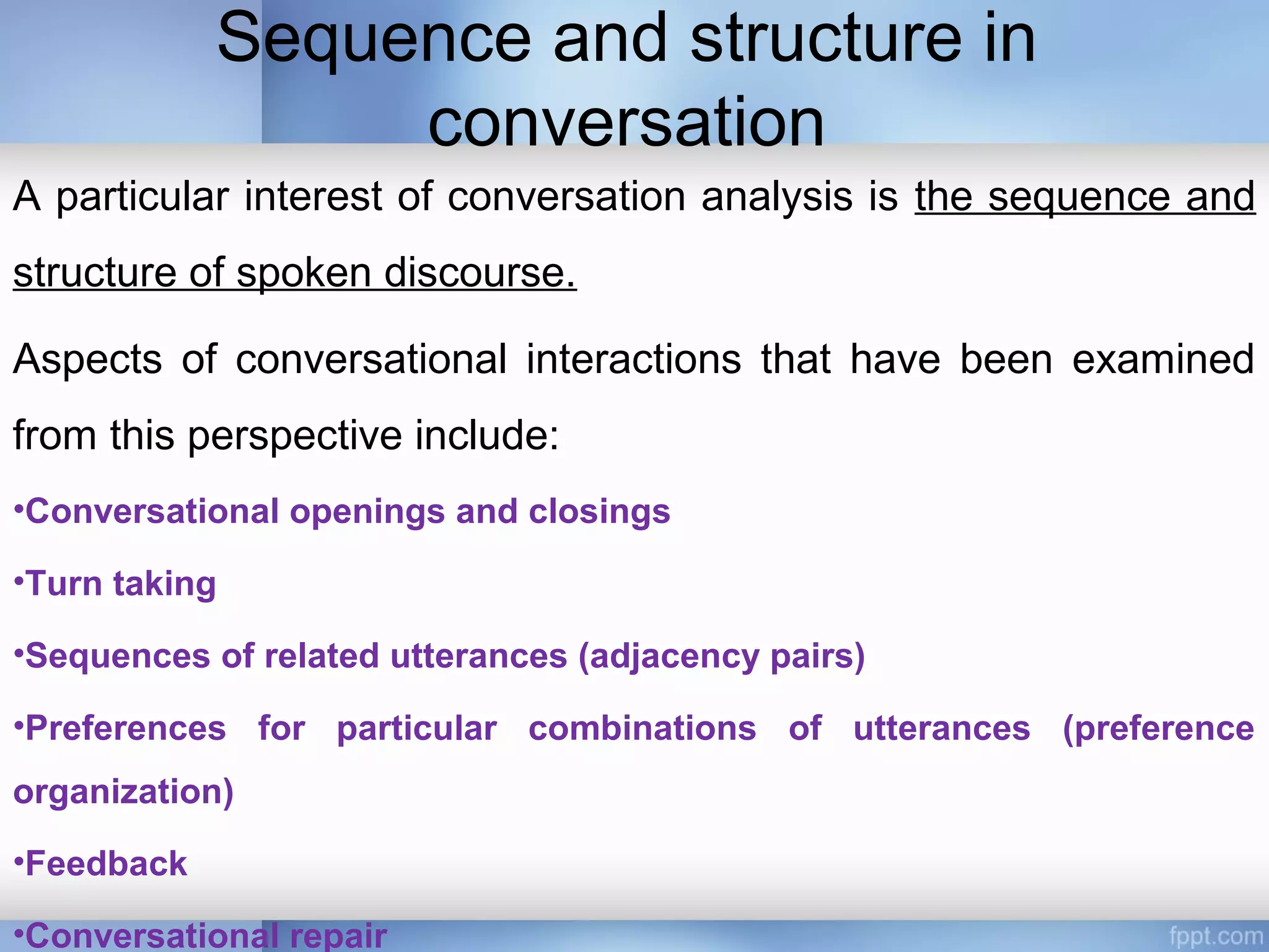 Discourse and conversation | PPT