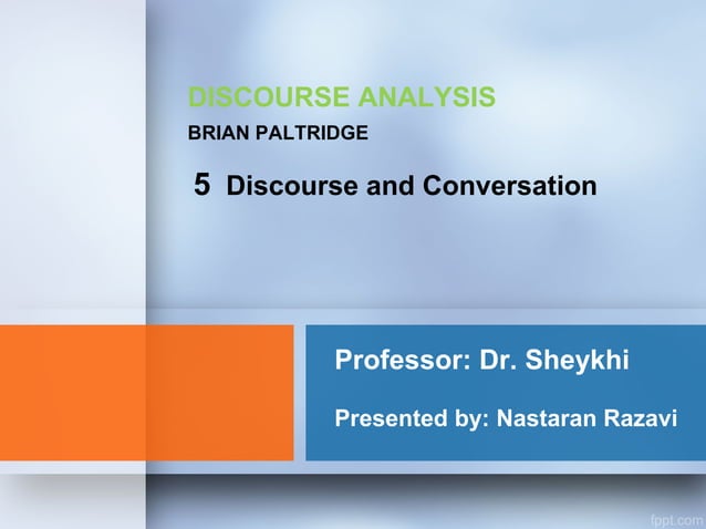 Discourse and conversation | PPT | Web Conferencing | Computer Software and Applications