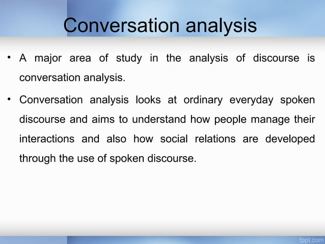 Discourse and conversation | PPT | Web Conferencing | Computer Software and Applications