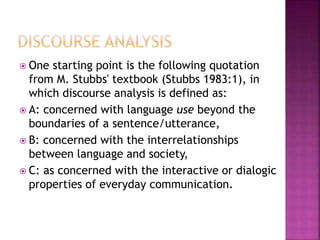 Discourse and the sentence | PPT