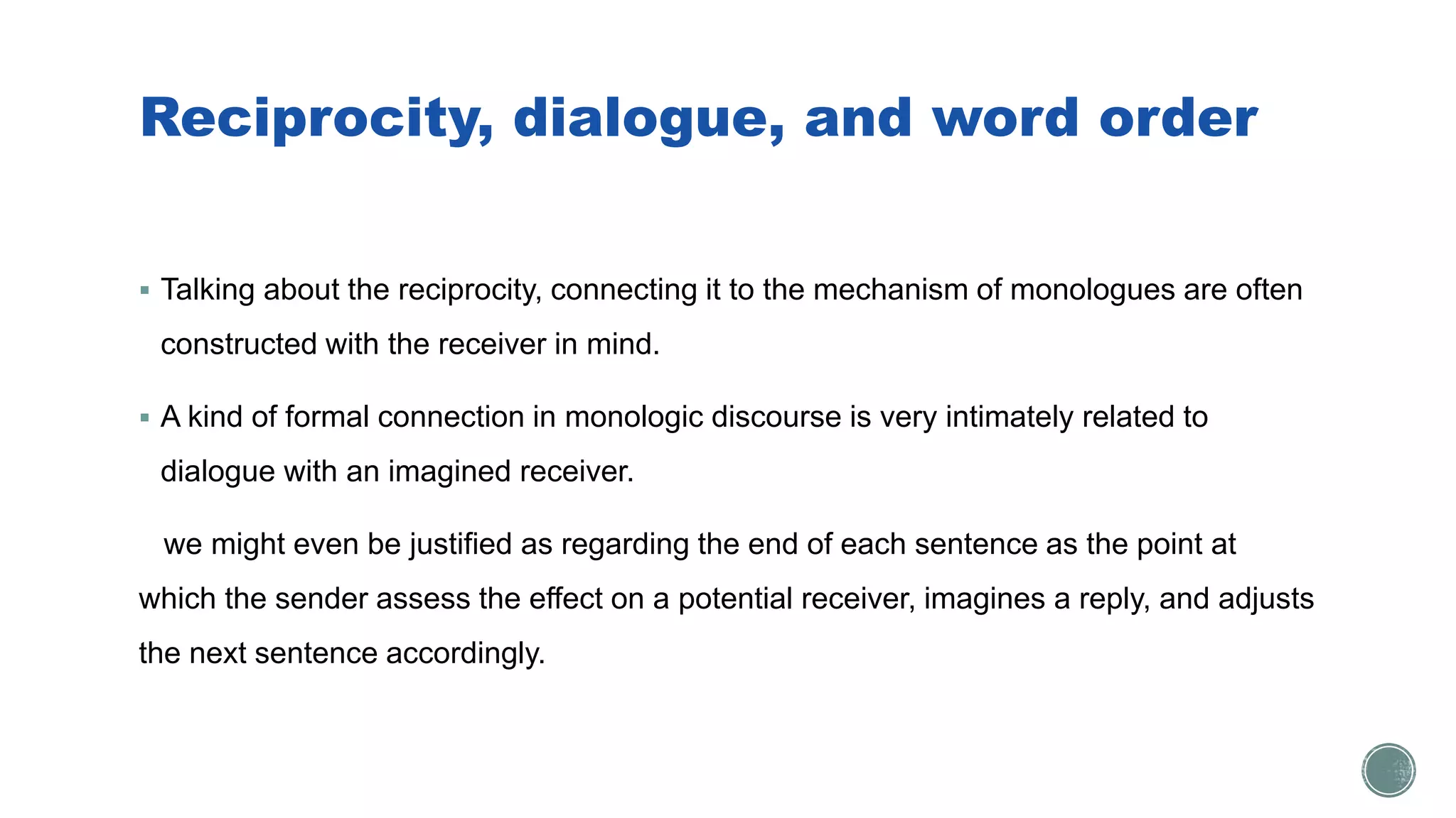 Discourse as dialogue | PPTX