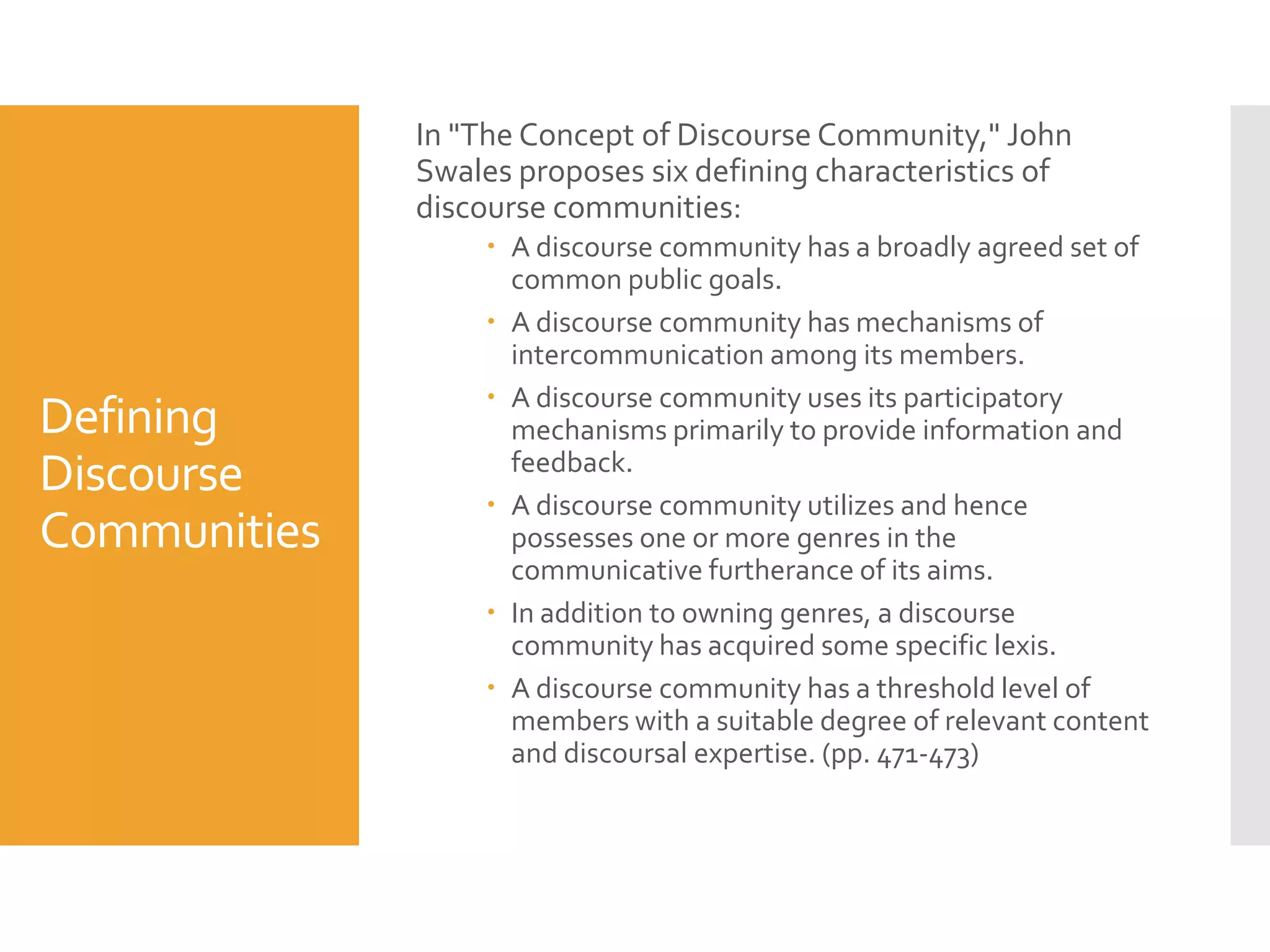 Discourse Communities | PPTX