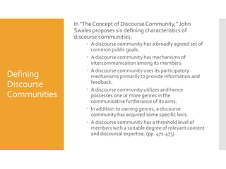 Discourse Communities | PPTX