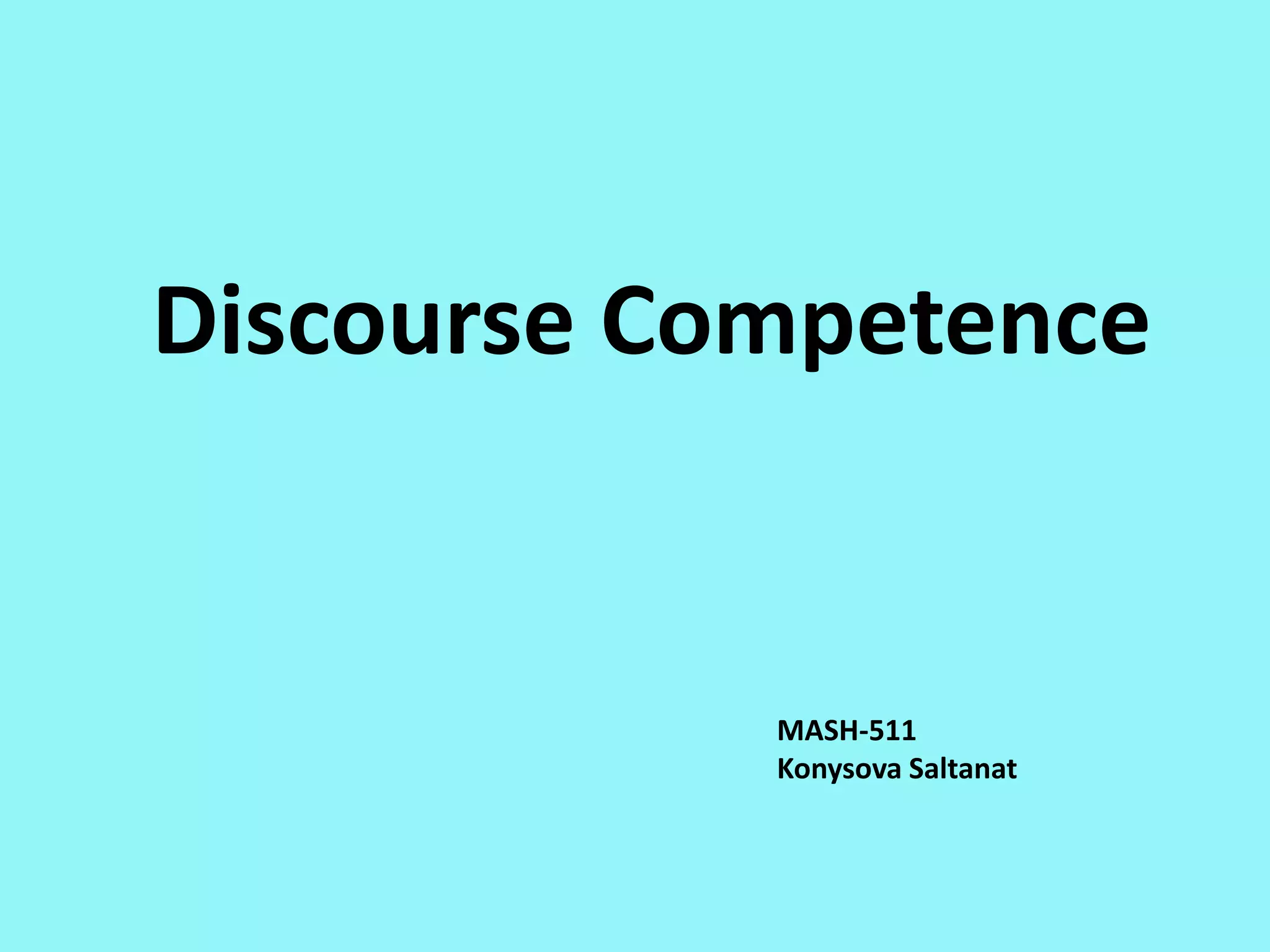 Discourse competence | PPTX