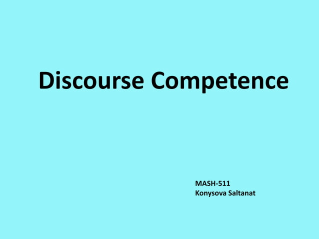 Discourse competence | PPTX