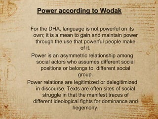 Discourse historical approach | PPTX