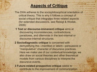 Discourse historical approach | PPTX