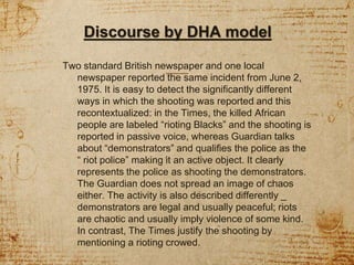 Discourse historical approach | PPTX