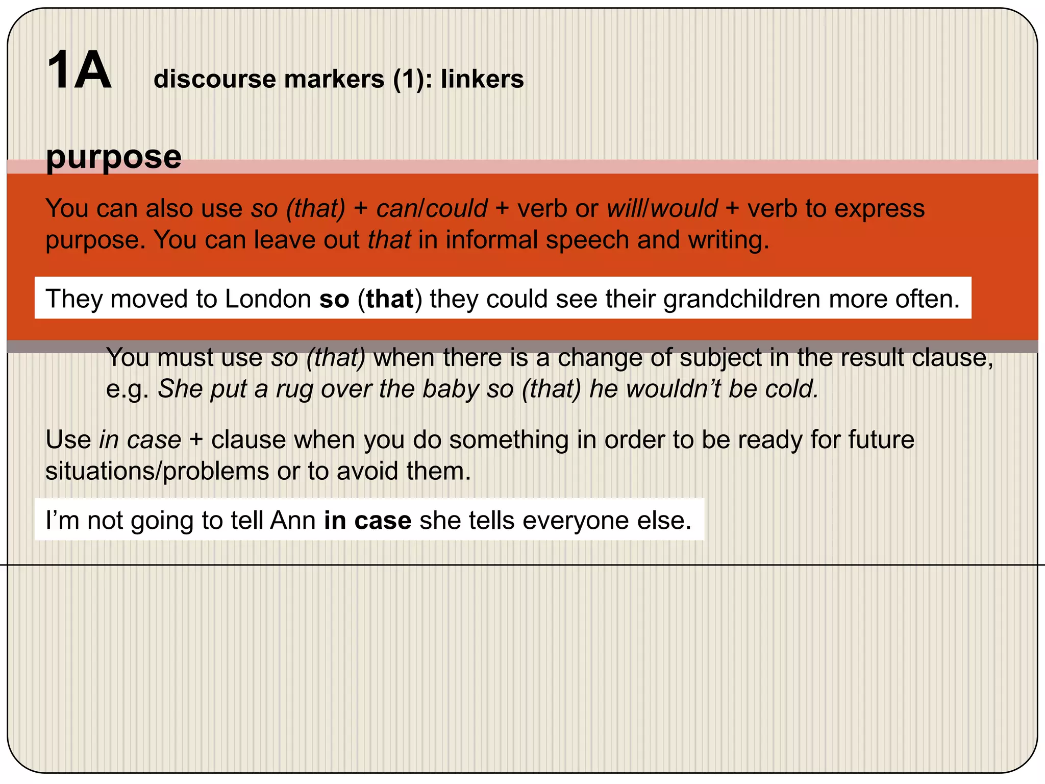 Discourse markers NEF Advanced lesson 1 | PPTX
