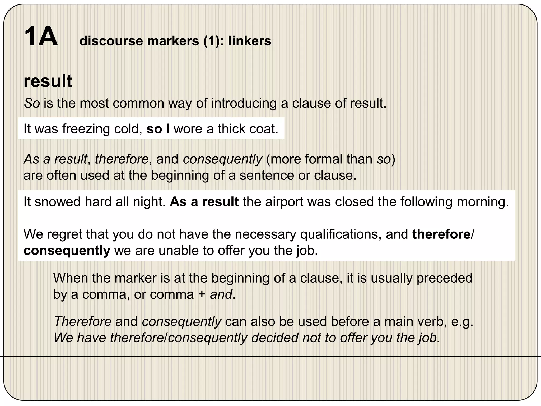 Discourse markers NEF Advanced lesson 1 | PPTX