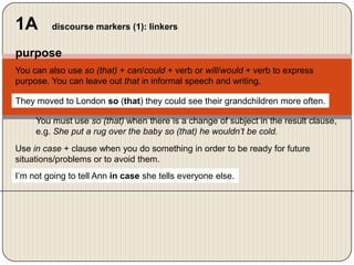 Discourse markers NEF Advanced lesson 1 | PPTX