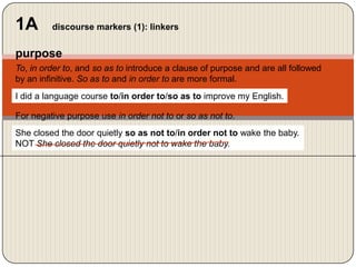 Discourse markers NEF Advanced lesson 1 | PPTX