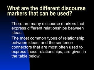 DISCOURSE MARKERS IN ENGLISH WITH PHRASES.ppt