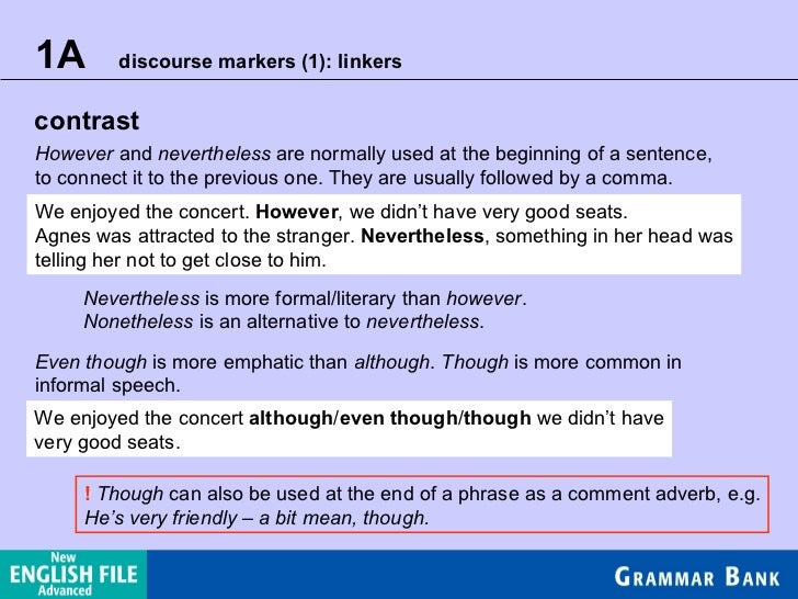 Discourse markers 1