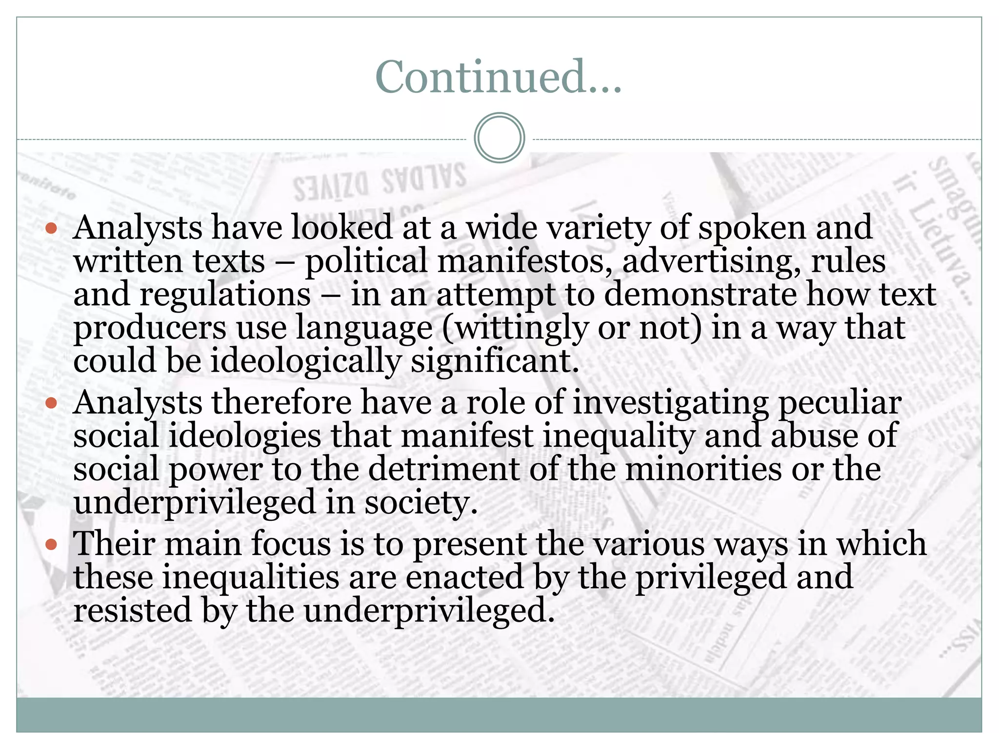 Discourse & newspaper | PPTX