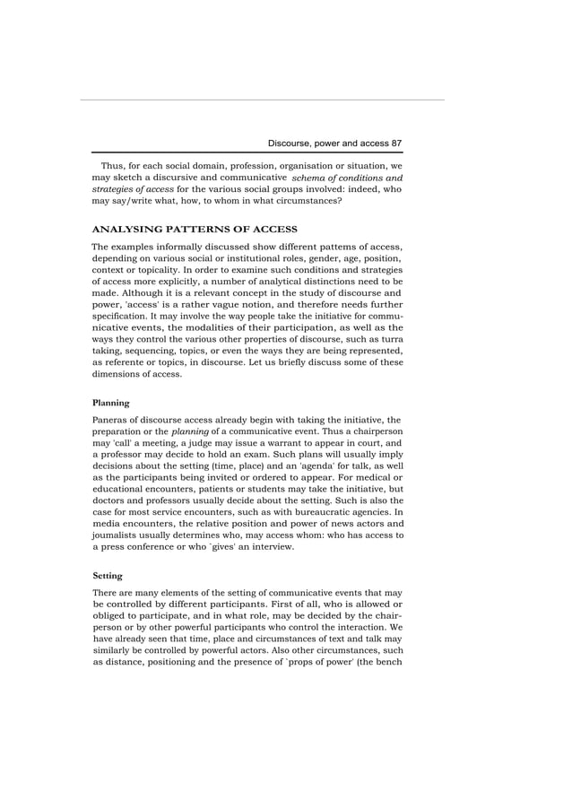 Discourse, power and access | PDF | Genres