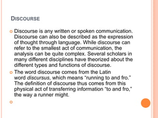 Discourse presentation | PPT