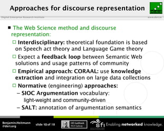 Representing discourse and argumentation as an application of Web ...
