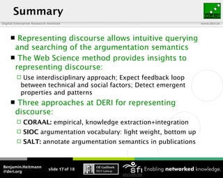Representing discourse and argumentation as an application of Web Science | PPT
