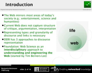 Representing discourse and argumentation as an application of Web ...