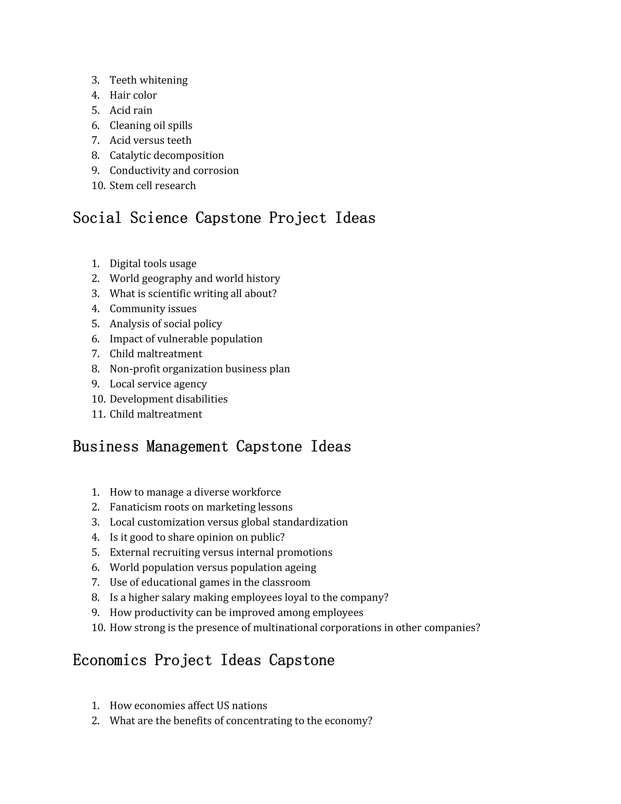 Discover 150 Capstone Project Ideas Here | PDF