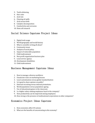 Discover 150 Capstone Project Ideas Here | PDF