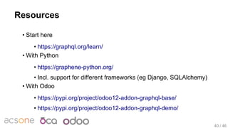Discover GraphQL with Python, Graphene and Odoo | PPT