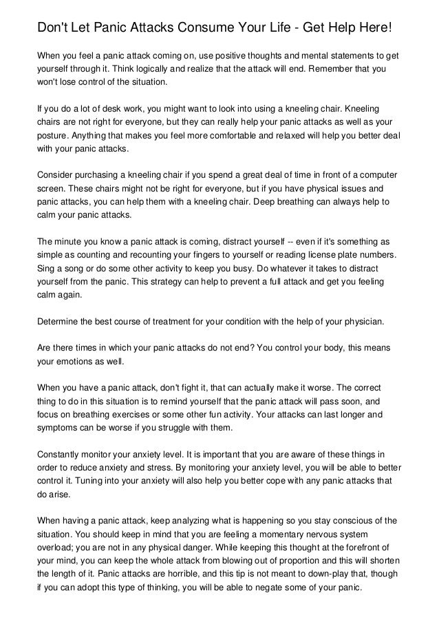 Don't Let Panic Attacks Consume Your Life - Get Help Here!